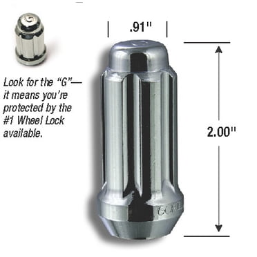 Gorilla Automotive Acorn Black Chrome Wheel Locks, 12mm x 1.25 Thread ...