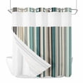 Bohemian Stripes Teal Brown Beige No Hook Shower Curtain with Snap in ...