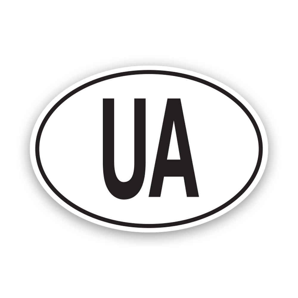 UA Ukraine Country Code Oval Sticker Decal - Self Adhesive Vinyl ...