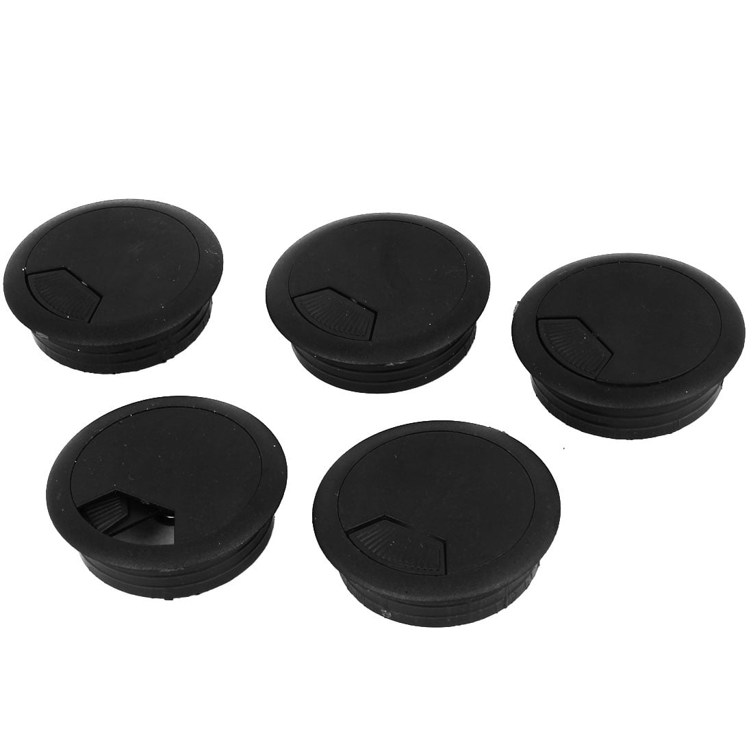 5Pcs Black Round Plastic Computer Desk Grommet Cable Hole Cover 50mm ...