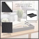 Decorative Serving Tray Black Square with Handles 18.11 X 18.11 X 1.96 ...