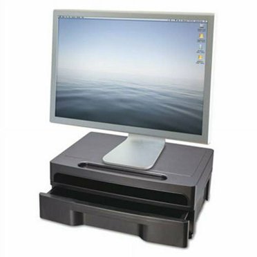 Kantek Extra Wide Deluxe Monitor Stand with Drawer, Black - Walmart.com