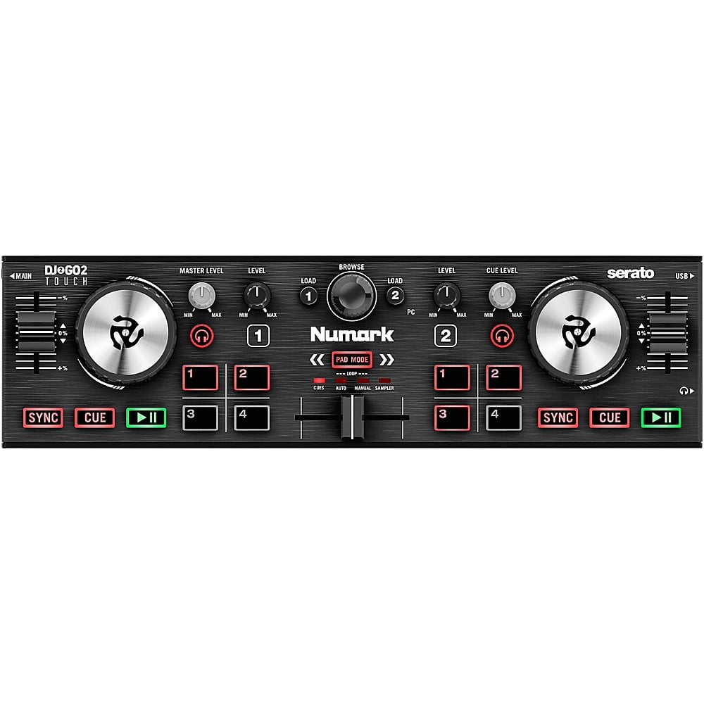 Numark DJ2GO2 Touch Compact 2 Deck USB DJ Controller for Serato ...