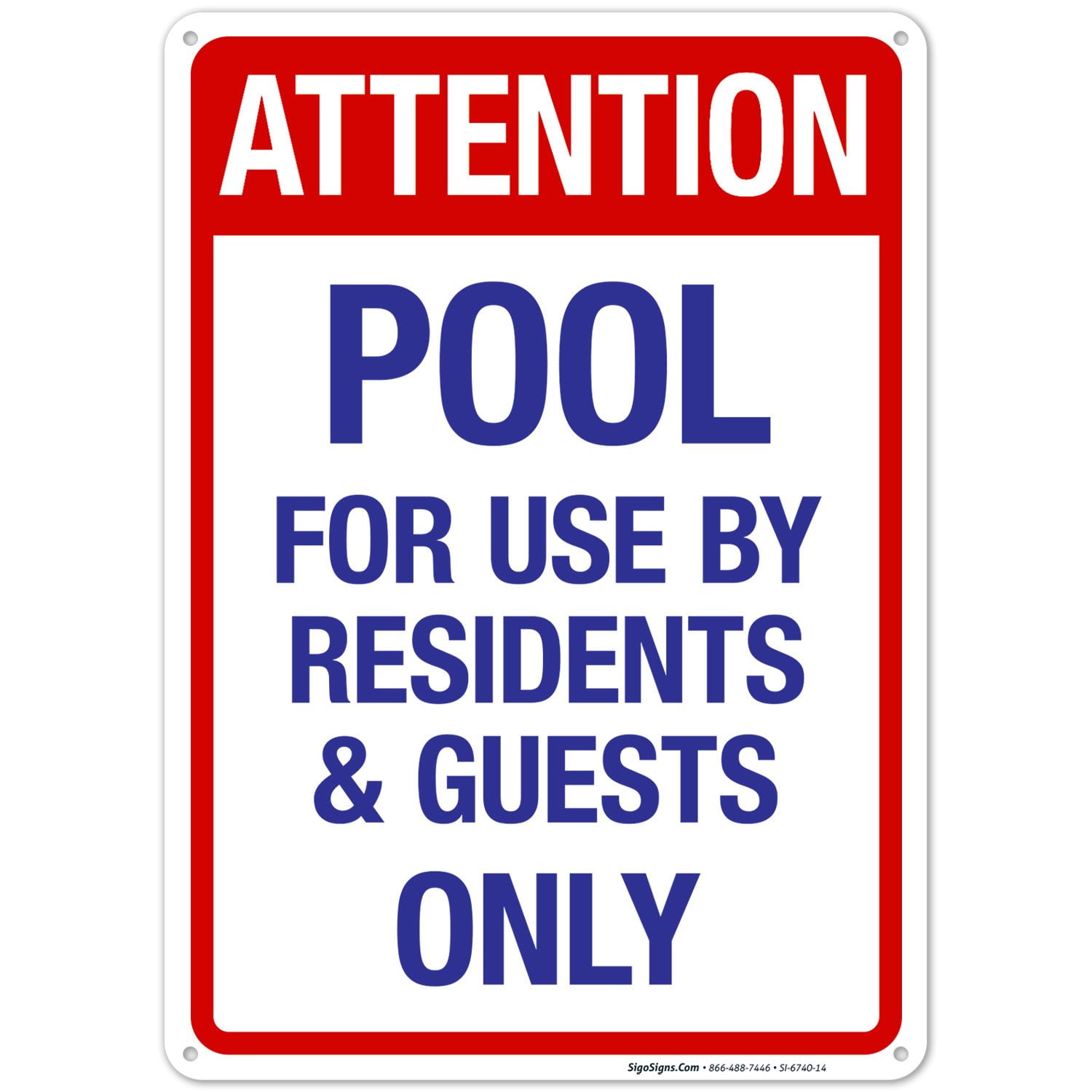 Attention Pool For Use By Residents and Guests Only Sign, Pool Sign ...