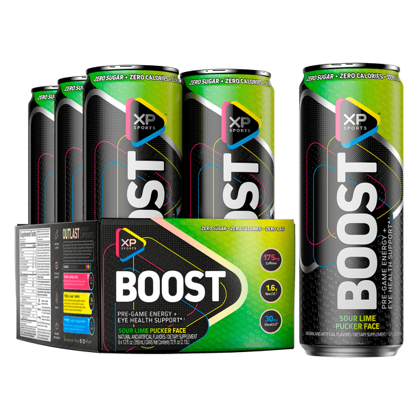 XP Sports Boost Pre-Game Energy Drink, Sour Lime Pucker Face, 6 Ct ...