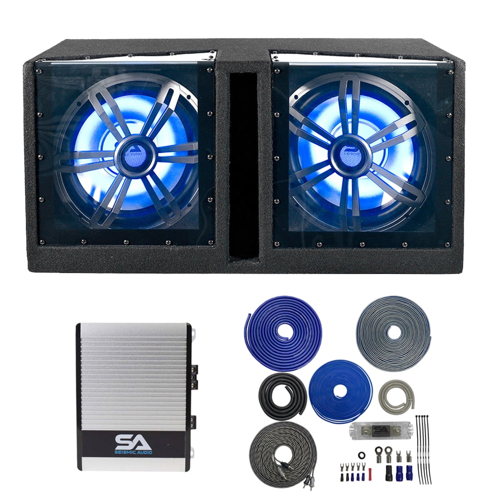 Dual 12 Inch Vented 1200 Watt Car Audio Subwoofer with LED Lights ...