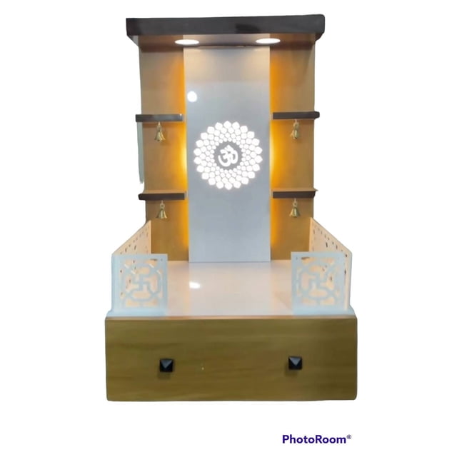Pooja Mandir / Designer Wooden Temple With LED Lights / Temple For Home ...