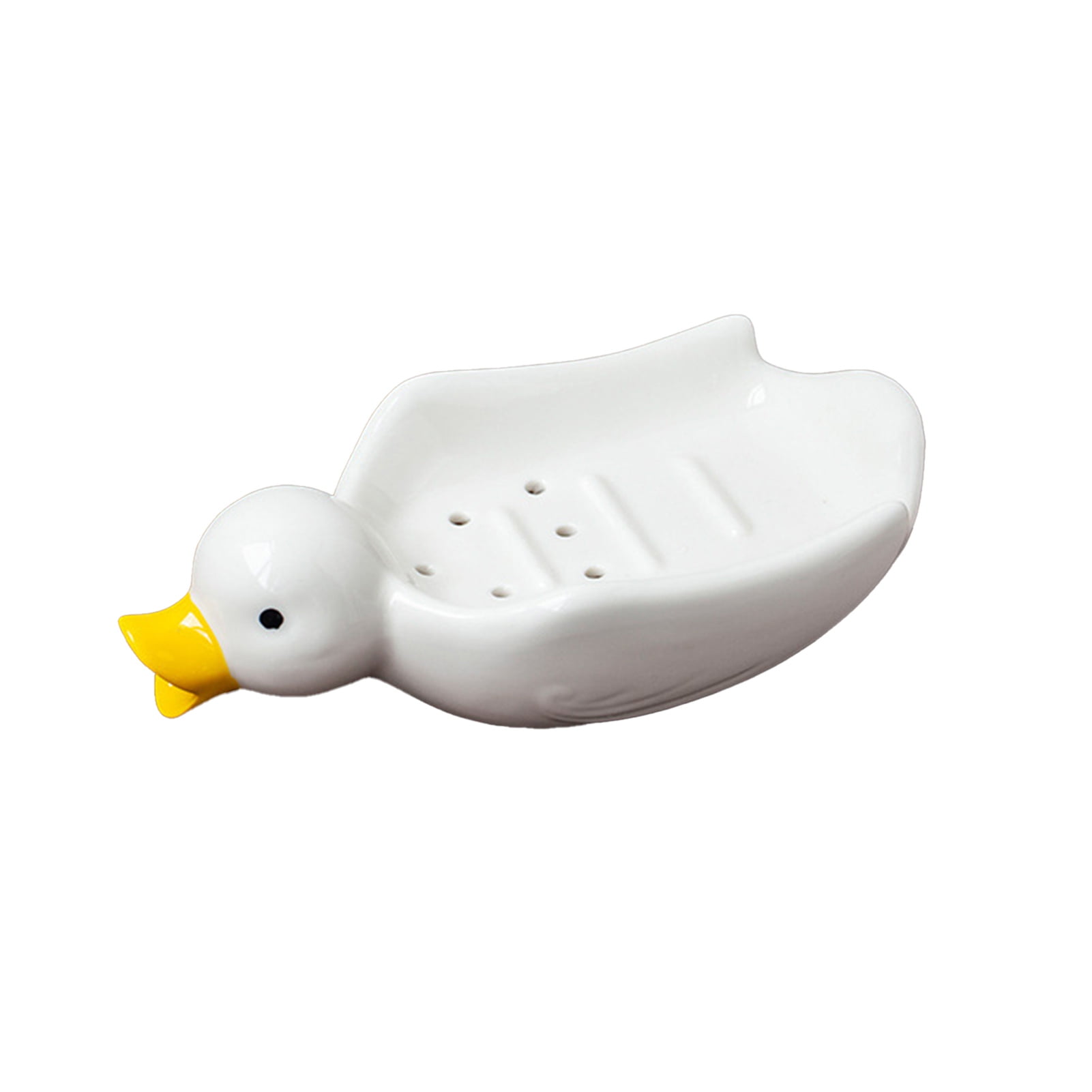 UDIYO Soap Dish, Self Draining Soap Dish, Ceramic Cute Duck Shape Soap ...