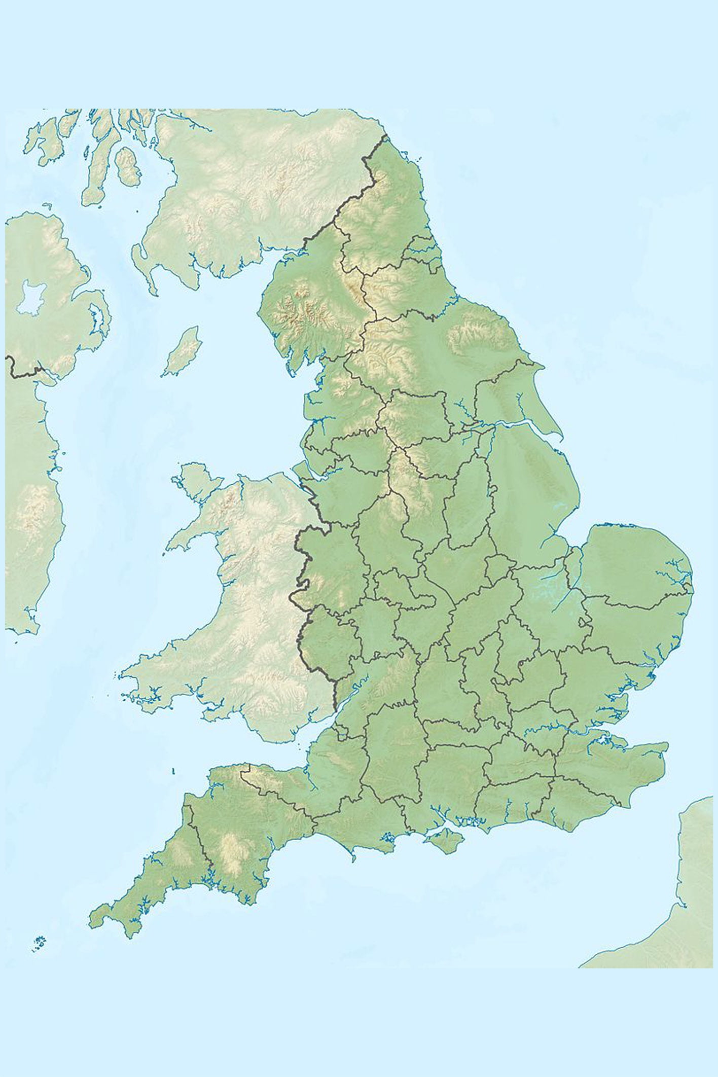 24x36 gallery poster, Map of England - Walmart.com