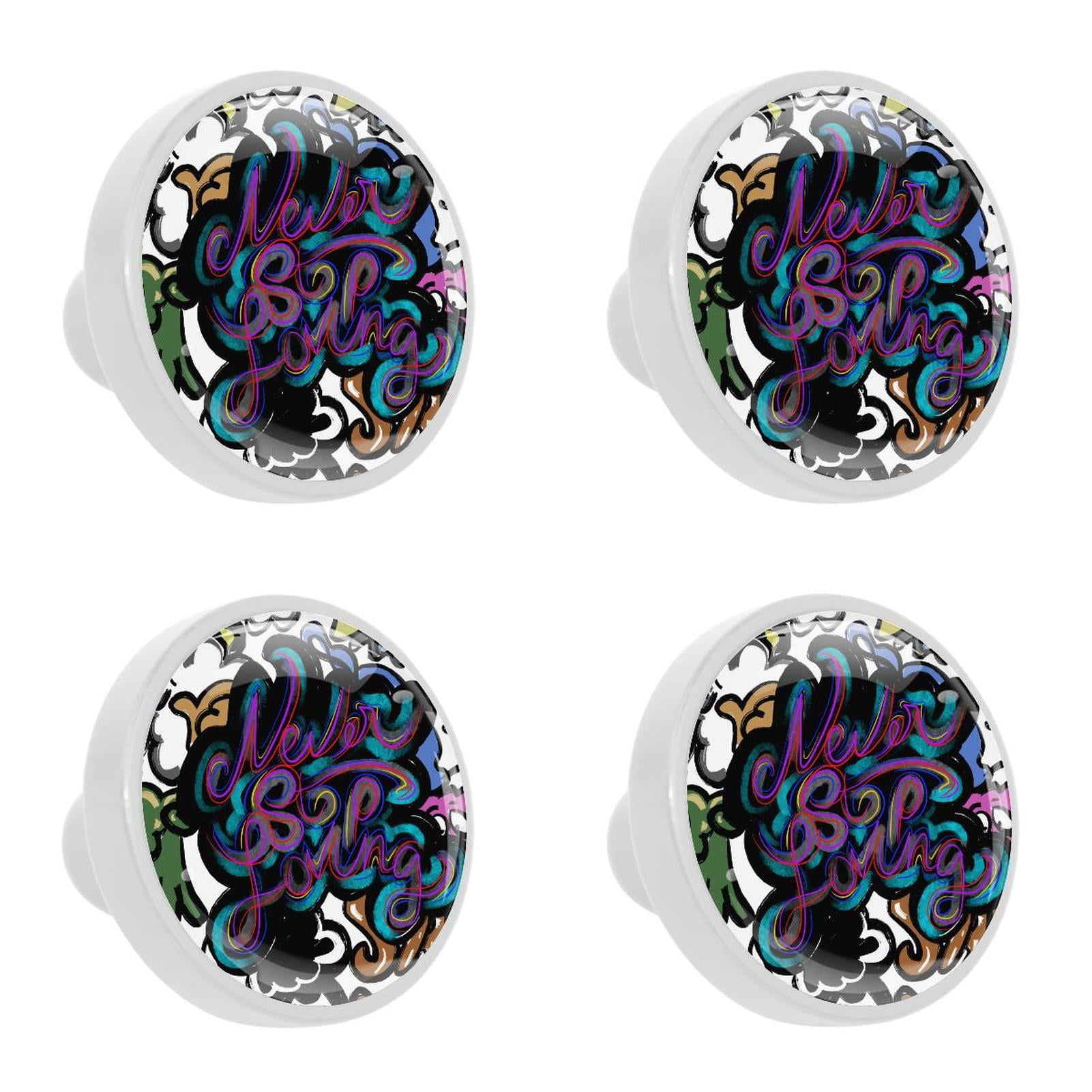 4 Pcs Letter Knobs for Kitchen Cabinet Cupboard Dresser Bookcase Drawer ...