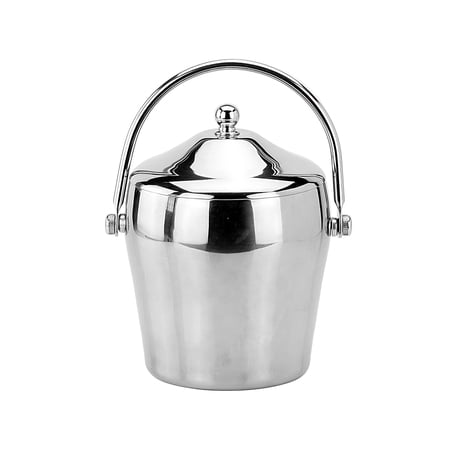 2.0L Ice Bucket Stainless Steel Ice Cube Container with Clamp and Lid ...