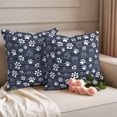 Blue Paw Print Outdoor Throw Pillow Covers Set of 2, Modern Classic ...