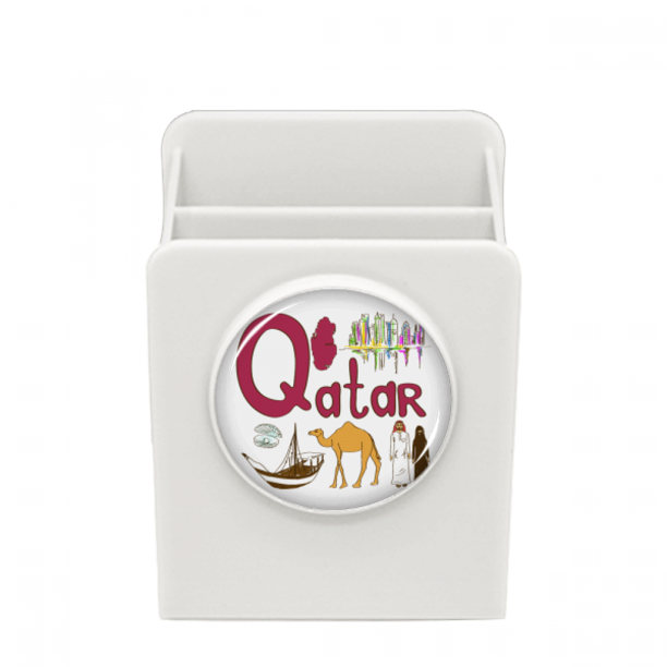 Qatar National symbol Landmark Pattern Desk Pencil Holder Cup Pen ...
