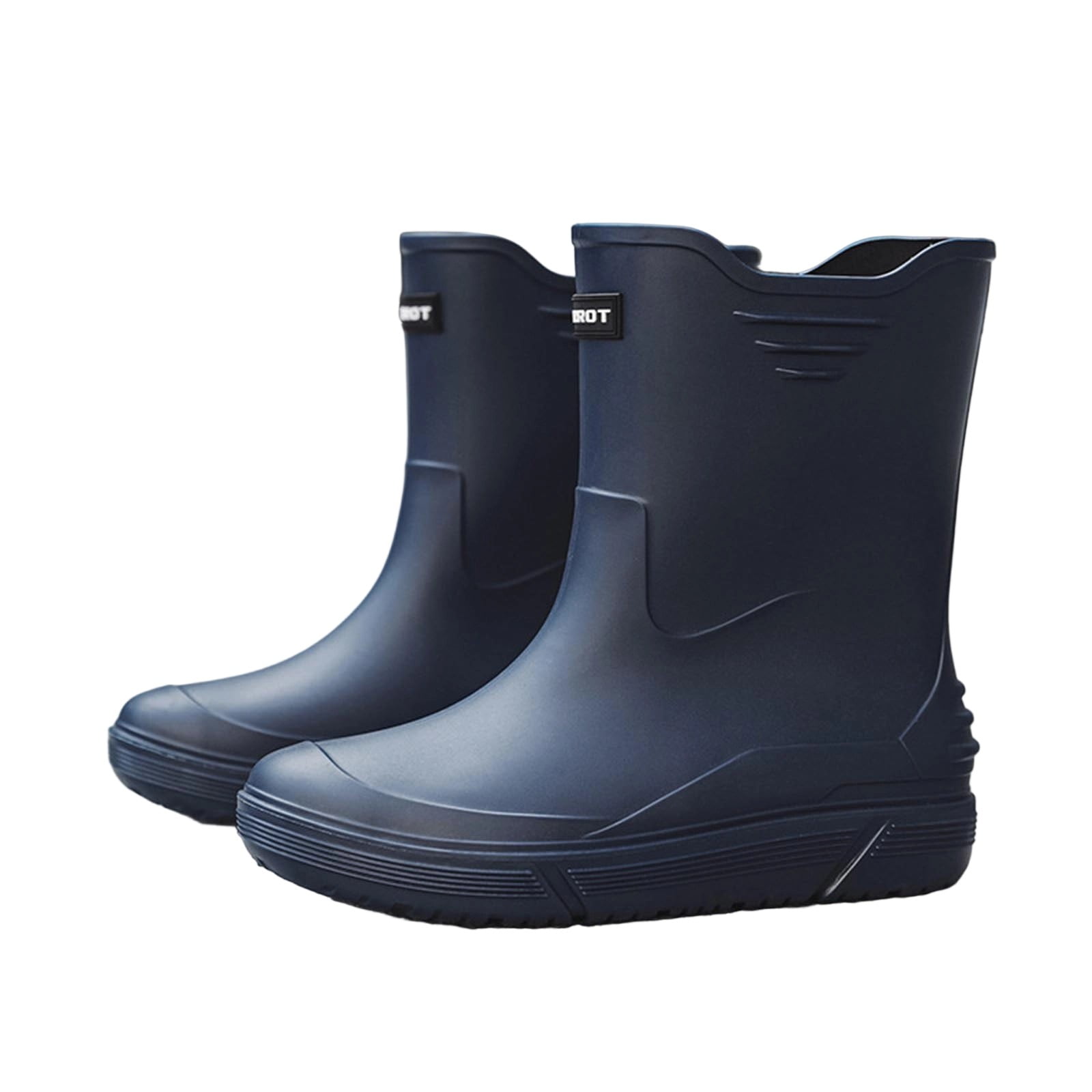 Click here for Wensltd Mid Calf Rain Boots For Men Solid Color Wa... prices