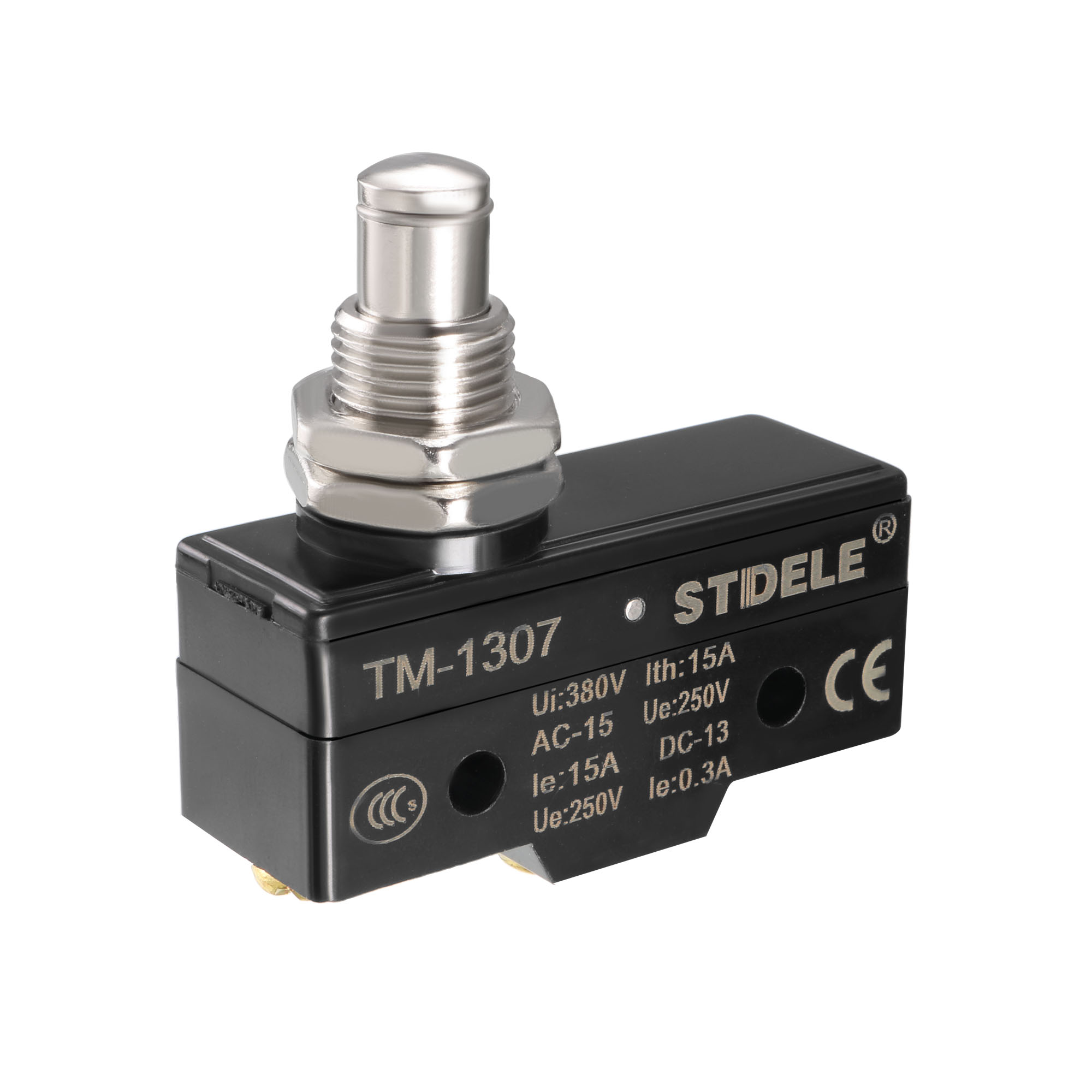 TM-1307 SPDT 1NO+1NC Panel Mount Snap Button Type Micro Limit Switch ...