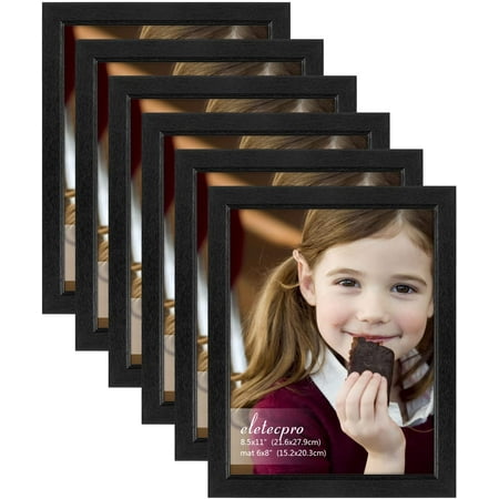 Hersh 8x10 Picture Frame Set of 6, Display Pictures 5x7 with Mat or ...