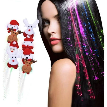 LED Lights Hair, Light-Up Fiber Optic LED Hair Barrettes Party Favors ...