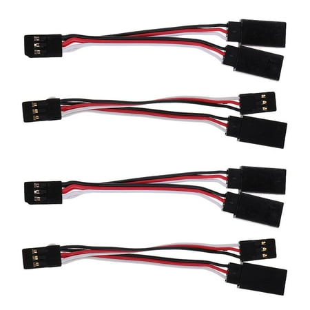 4pcs 100mm Male Female ESC Extension Wire JR Plug Y-Harness Cable for ...