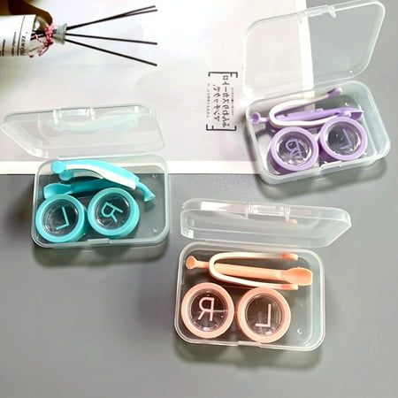 Contact Lens Carrying Case Left Right Eyes Lenses Organizer Holder Box ...