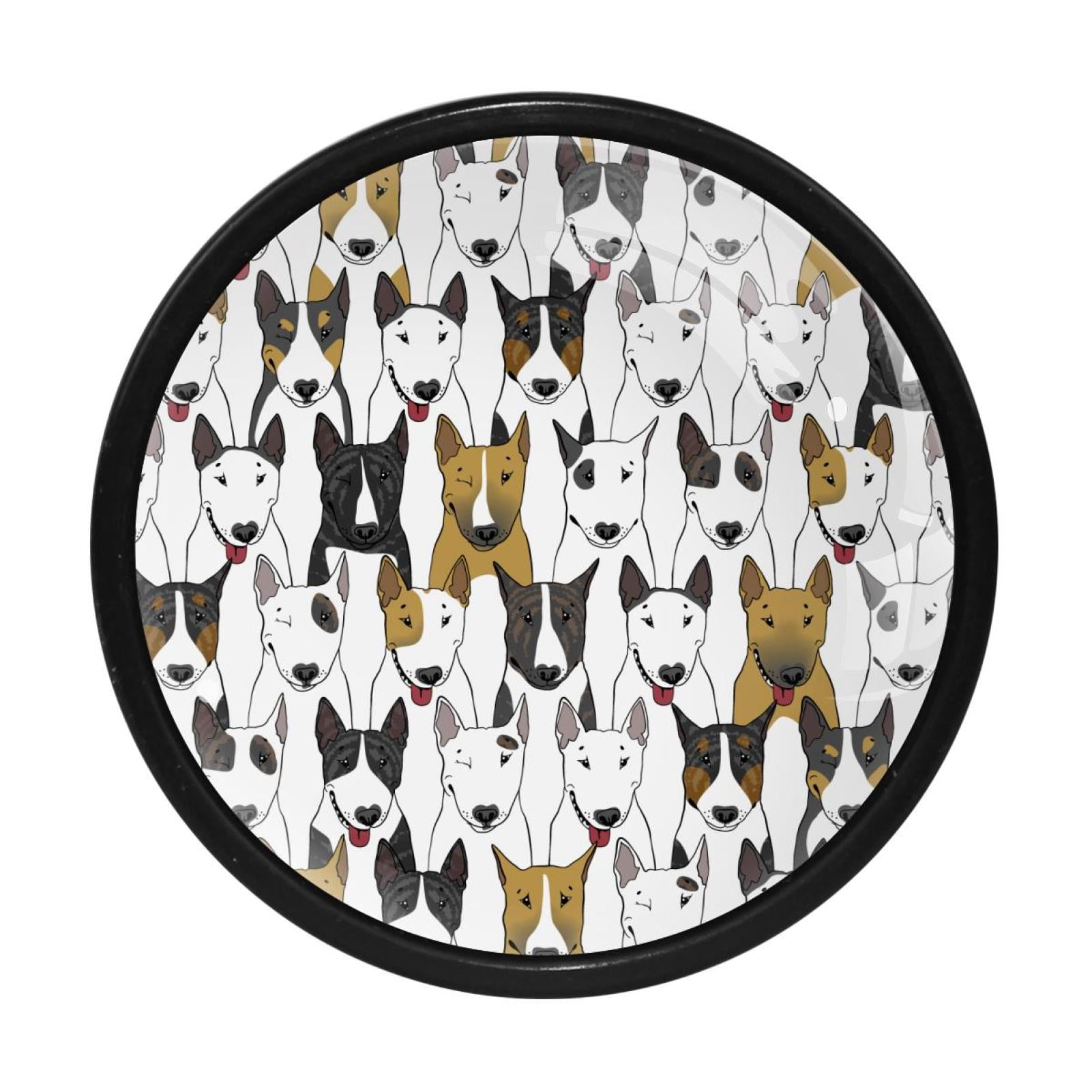 4 Pcs Colorful Bull Terrier Knobs for Kitchen Cabinet Cupboard Dresser ...