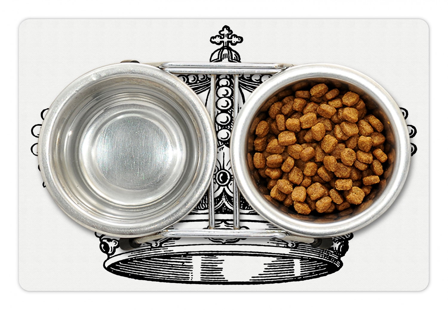 Queen Pet Mat for Food and Water, Antique Royal Crown Kingdom Emperor ...