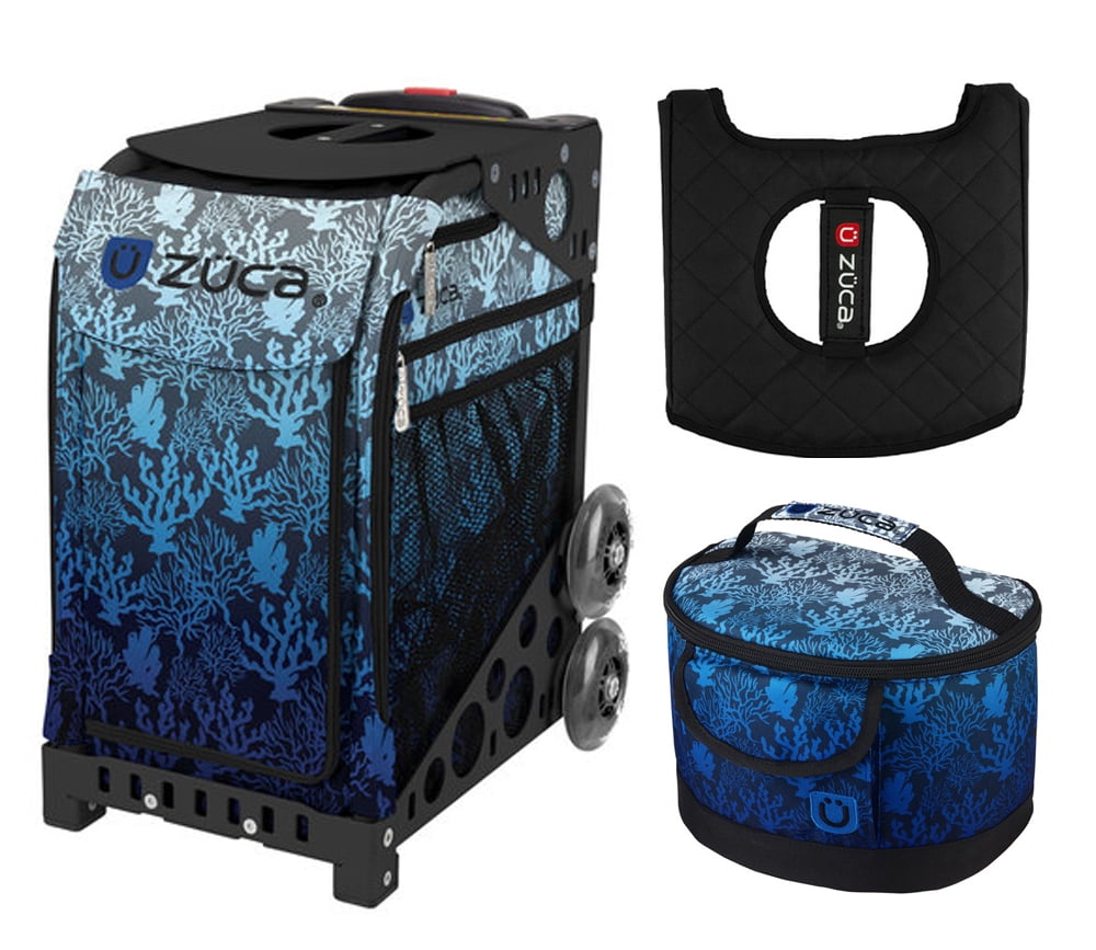 Zuca 18" Sport Bag - Reef with Non- Flashing Wheels, Lunchbox and Seat ...