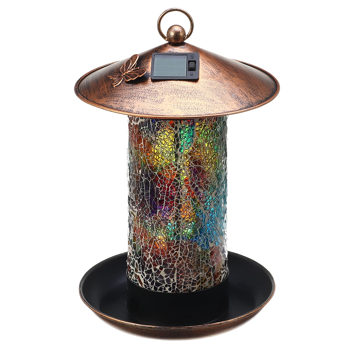 Solar Bird Feeder for Outside - Copper Outdoor Hanging Lantern, Solar ...
