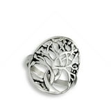 Tree of Life Knot Branches Filigree Leaf Ring Stainless Steel Band Gray ...
