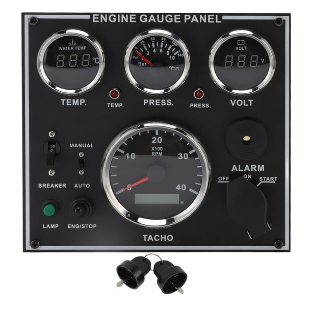 Engine Gauge Panel Water Temperature Oil Pressure Gauge Voltmeter ...