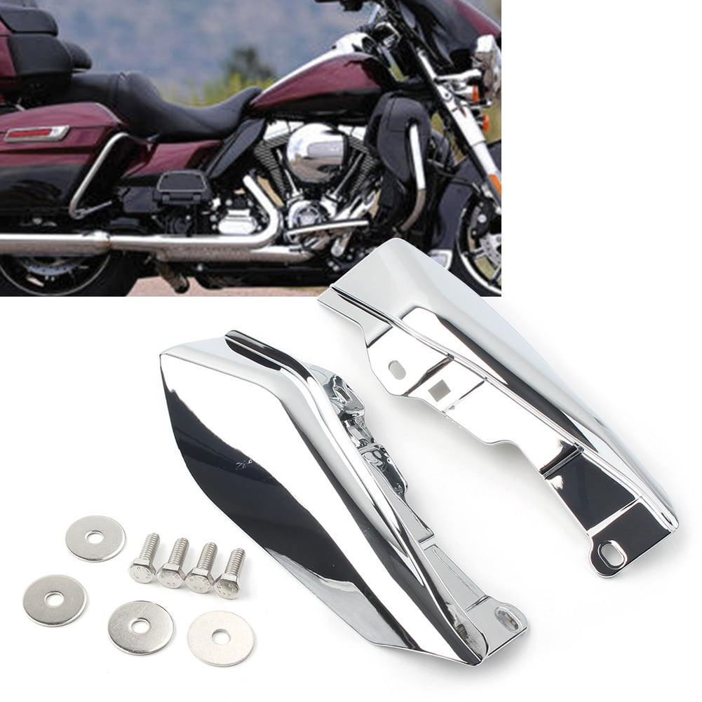 ZS 1 Pair Chrome ABS Motorcycle Mid-Frame Air Deflector Trim Heat ...