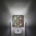 Abstract Orange Green White Flowers Plug-in LED Night Lights Ethnic ...
