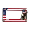 Car License Plate Frame Holder, Patriotic Metal Usa Flag Front Rear Tag ...