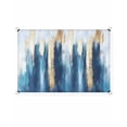 Abstract Paint Texture Sun Shade Sail 6.5'X10' Blue Gold Art Deco UV ...
