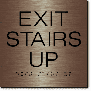 Exit Stairs Up Sign-Copper / Black (2 Units) - Walmart.com