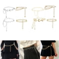 4pcs/set Multilayer Waist Chain Belt Skirt Chain Belt Jean Belt Metal ...