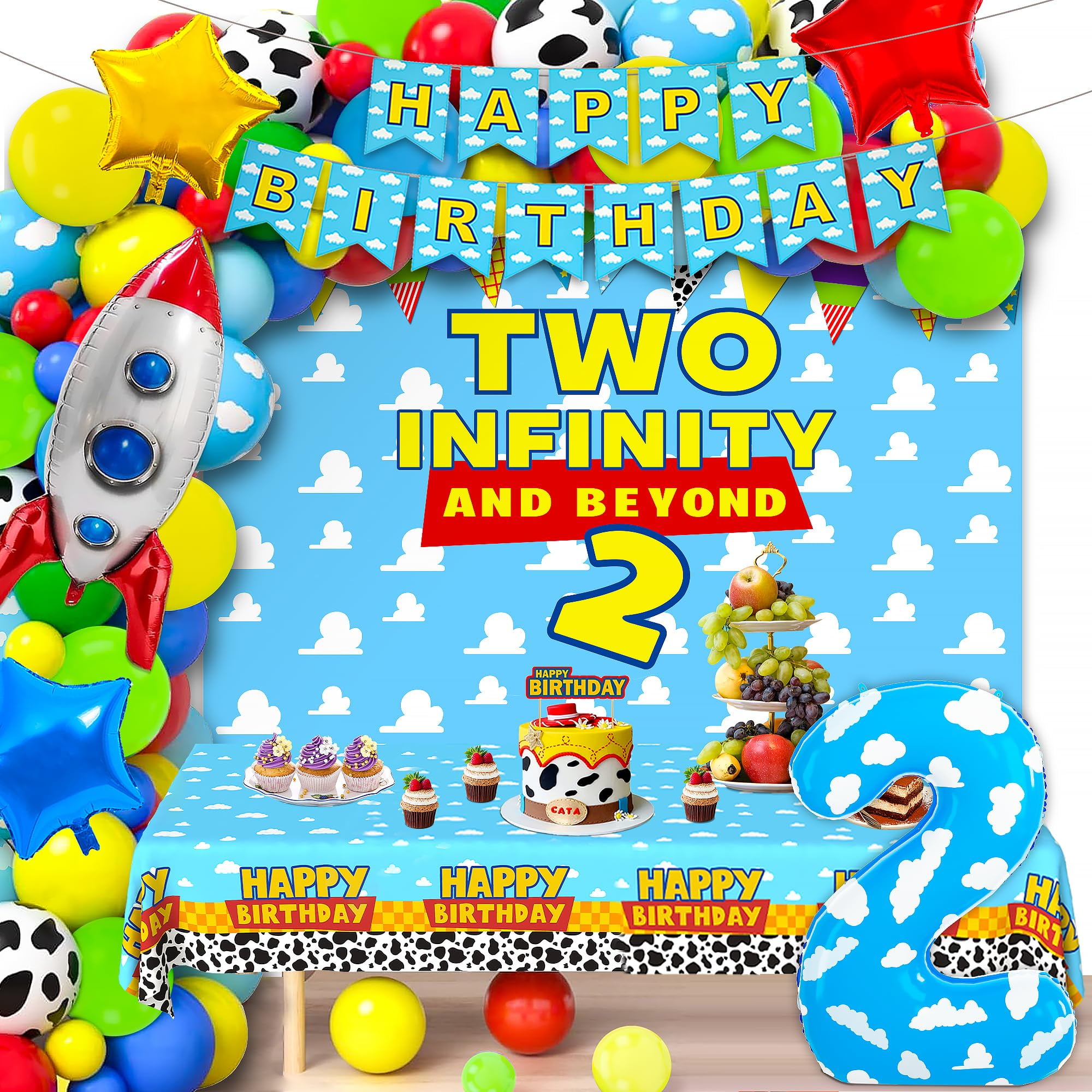 Click here for Etyishe Two Infinity And Beyond Birthday Decoratio... prices