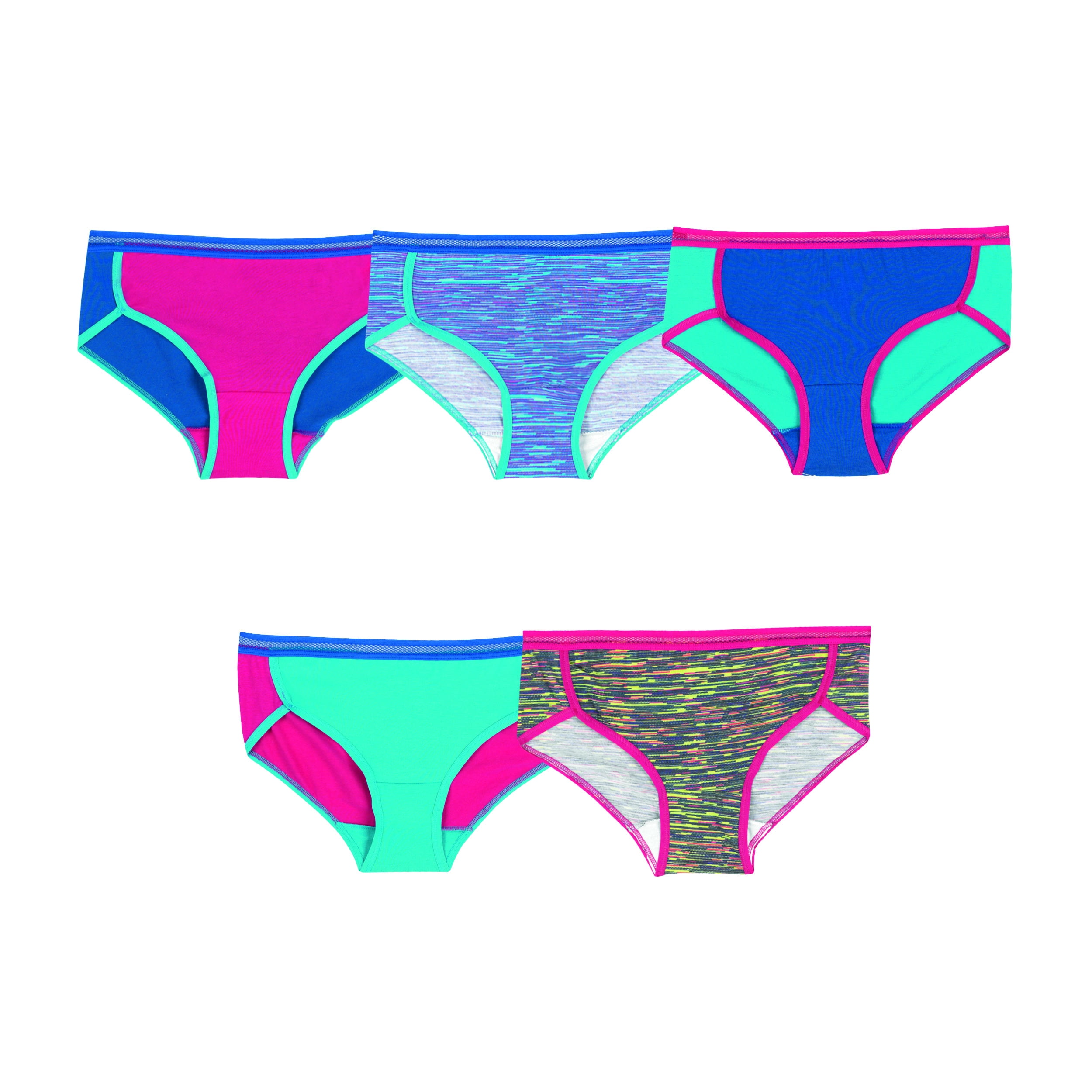 Hanes Girls Underwear, 5 Pack Active Tagless Hipsters (Little Girls ...