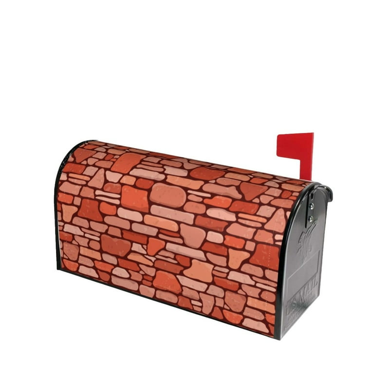 Red Brick And Stone Mailbox TEQUAN Red Stone Brick Wall Magnetic