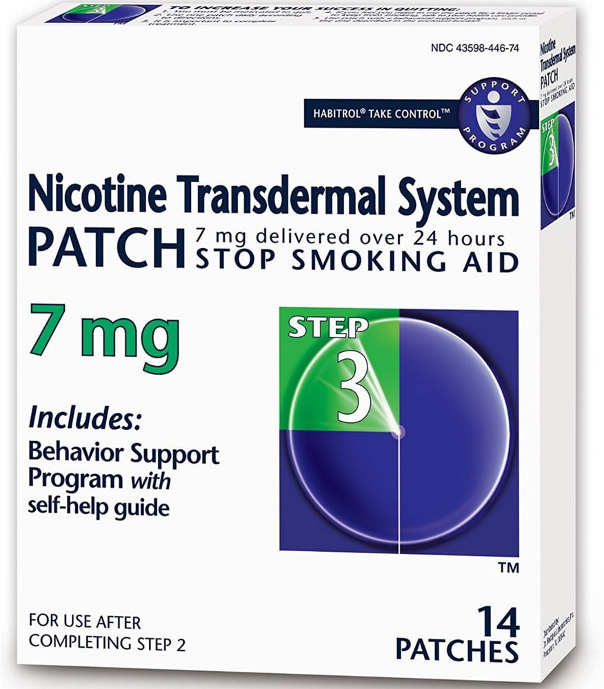 Habitrol Nicotine Transdermal System Patch 7 mg Stop Smoking Aid, Step ...