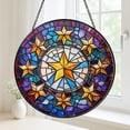 Celestial Star Stained Glass Suncatcher Window Hanging Decor, Geometric ...