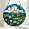 Dandelion Field Stained Glass Style Suncatcher – Floral Window Decor ...