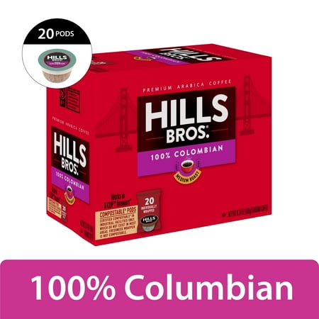 Hills Bros. K-Cup Coffee Pods, 100% Arabica Colombian Medium Roast, 20 ...