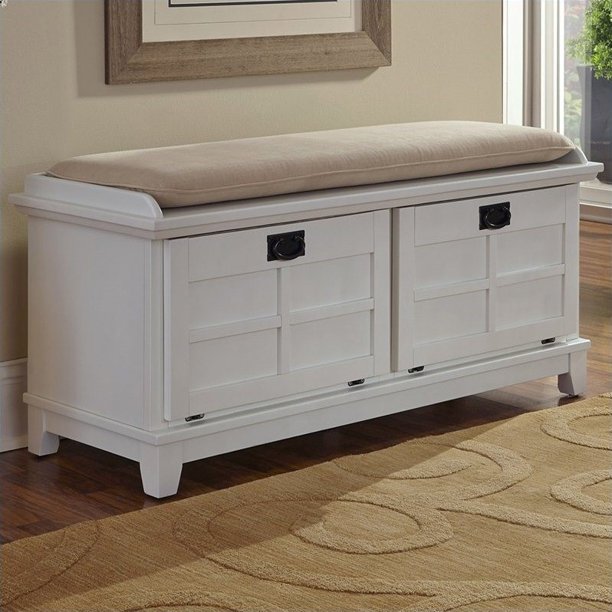 Homestyles Arts & Crafts Wood Storage Bench in Off White - Walmart.ca