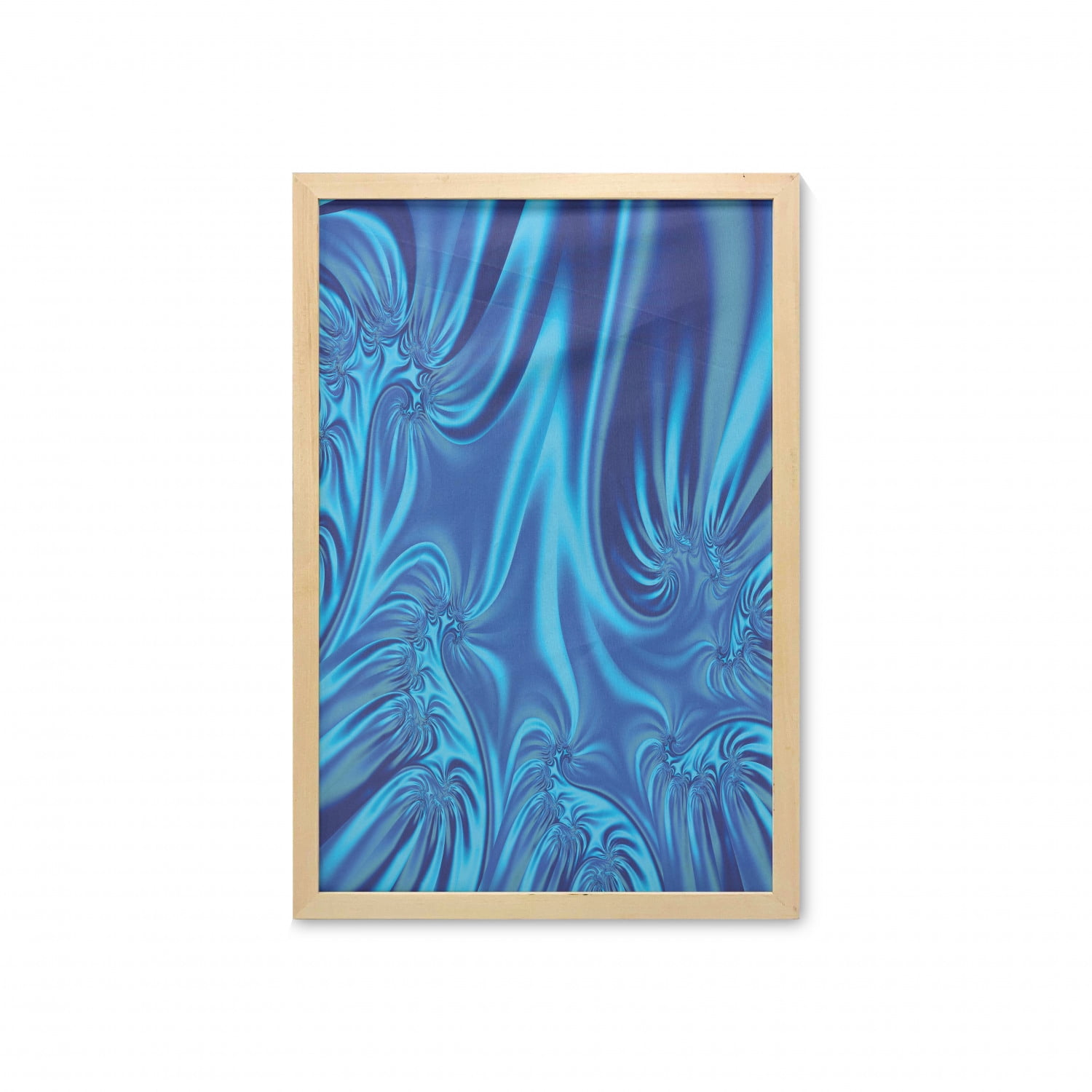 Fractal Wall Art with Frame, Ocean Water like Pattern Wavy Image Prints ...