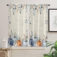 Blue Grey Pumpkins Fall Bedroom Curtains 63 Inches length, Thanksgiving ...
