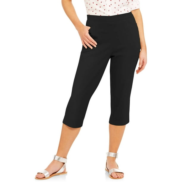 Real Size Women's 19" Pull On 2 Pocket Stretch Capri - Walmart.com
