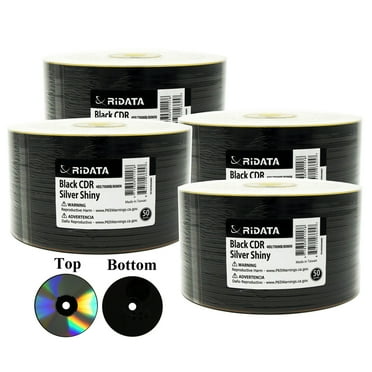 500 Pack Ridata Black CD-R 48X 700MB 80M Shiny Silver Thermal Surface ...