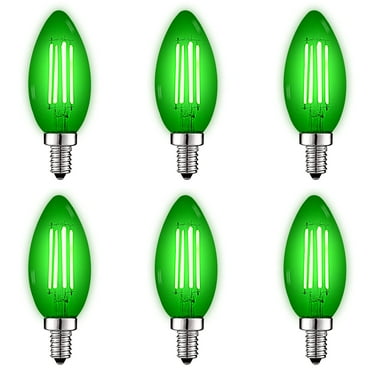 Luxrite E12 LED Filament Orange Light Bulb, 4.5W=40W, Colored Glass ...