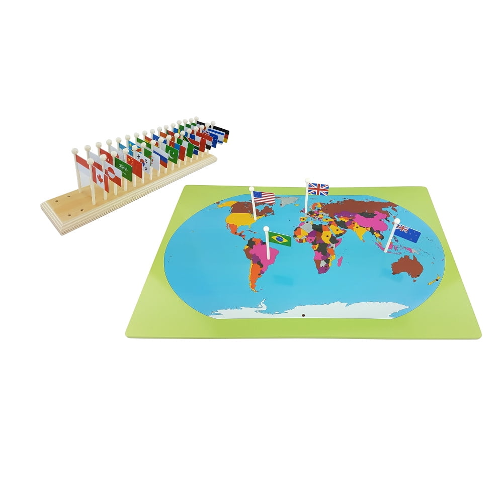 Click here for Ifit Montessori World Map With Flags And Stand  Mo... prices
