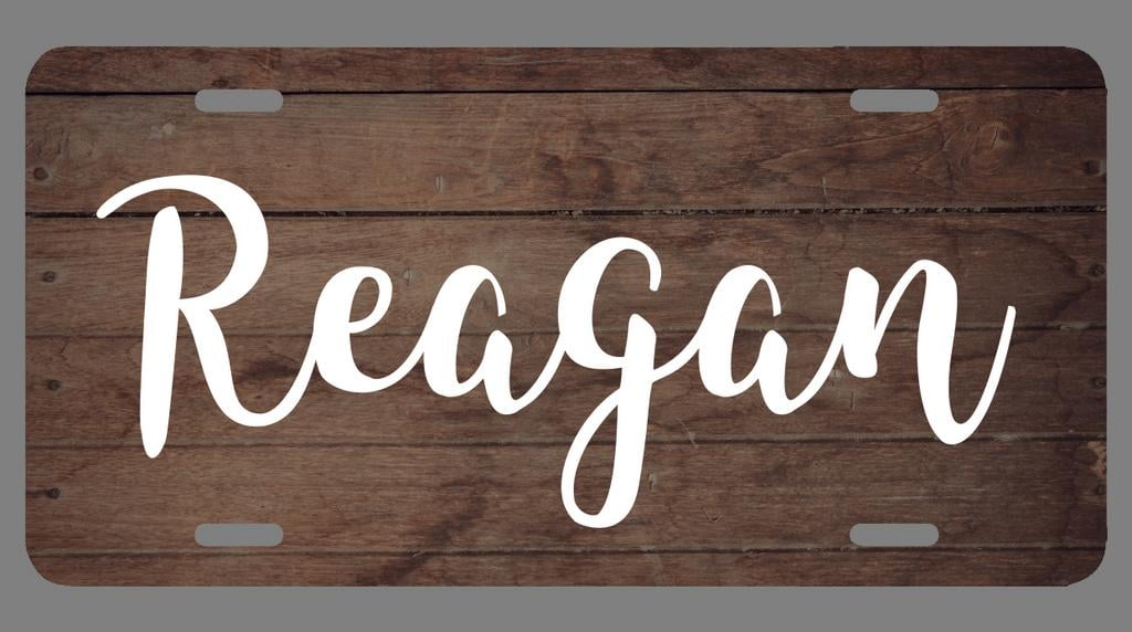 Reagan Name Wood Style License Plate Tag Vanity Novelty Metal | UV ...